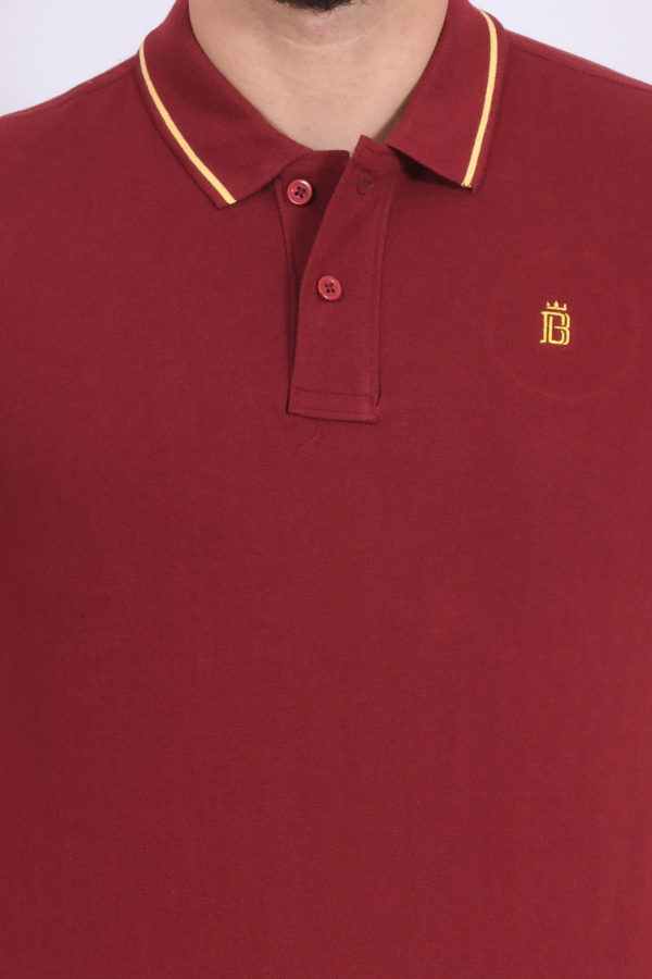 Plain Cotton Maroon Polo T Shirt For Men Blueaura Apparels