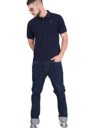 Plain Cotton Navy Blue Polo T shirt for Men – BlueAura Apparels Plain Cotton Navy Blue Polo T shirt for Men – BlueAura Apparels